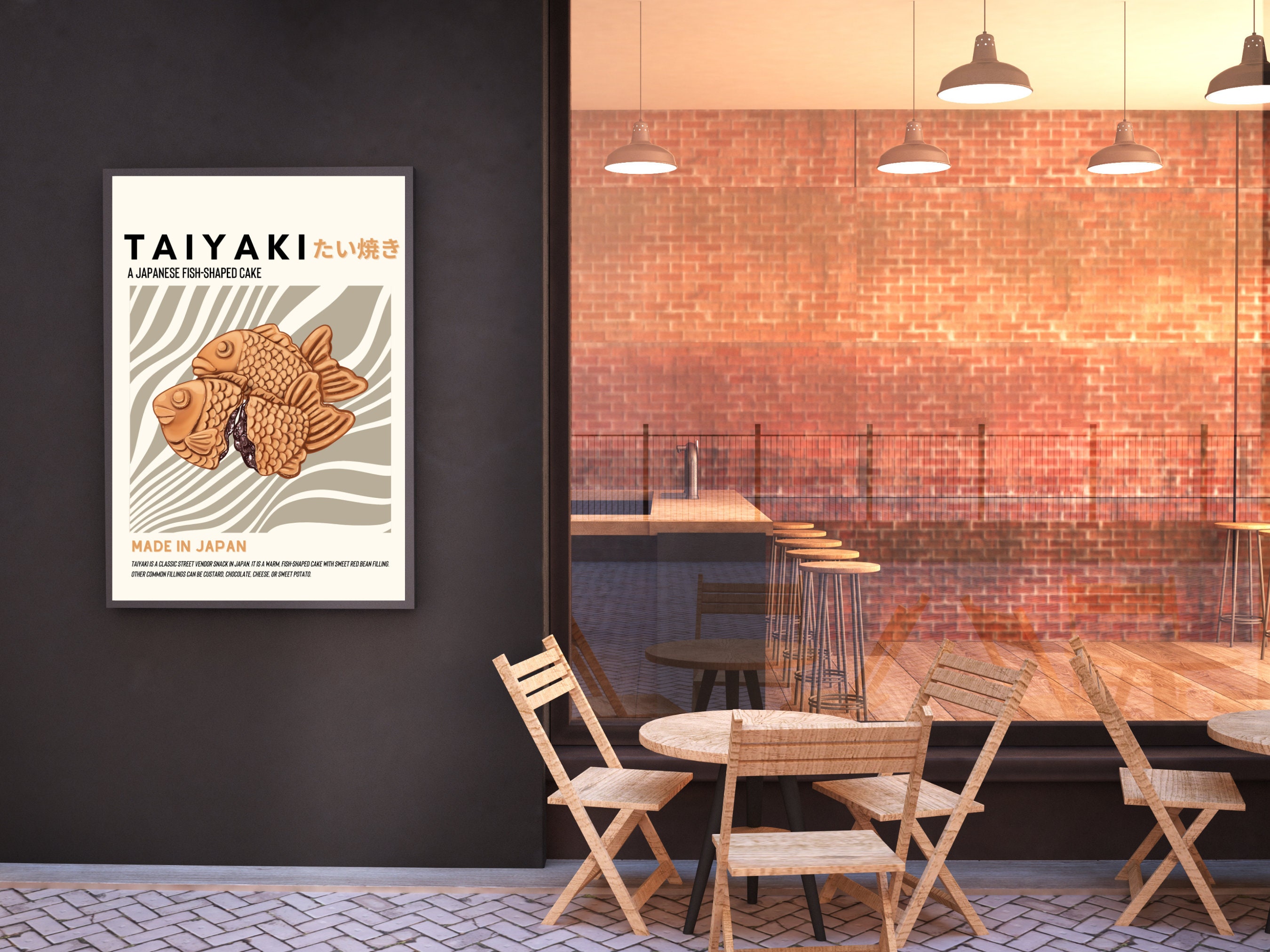 Japanese Food Dessert Poster, Taiyaki Wall Art Print, Home Decor ...