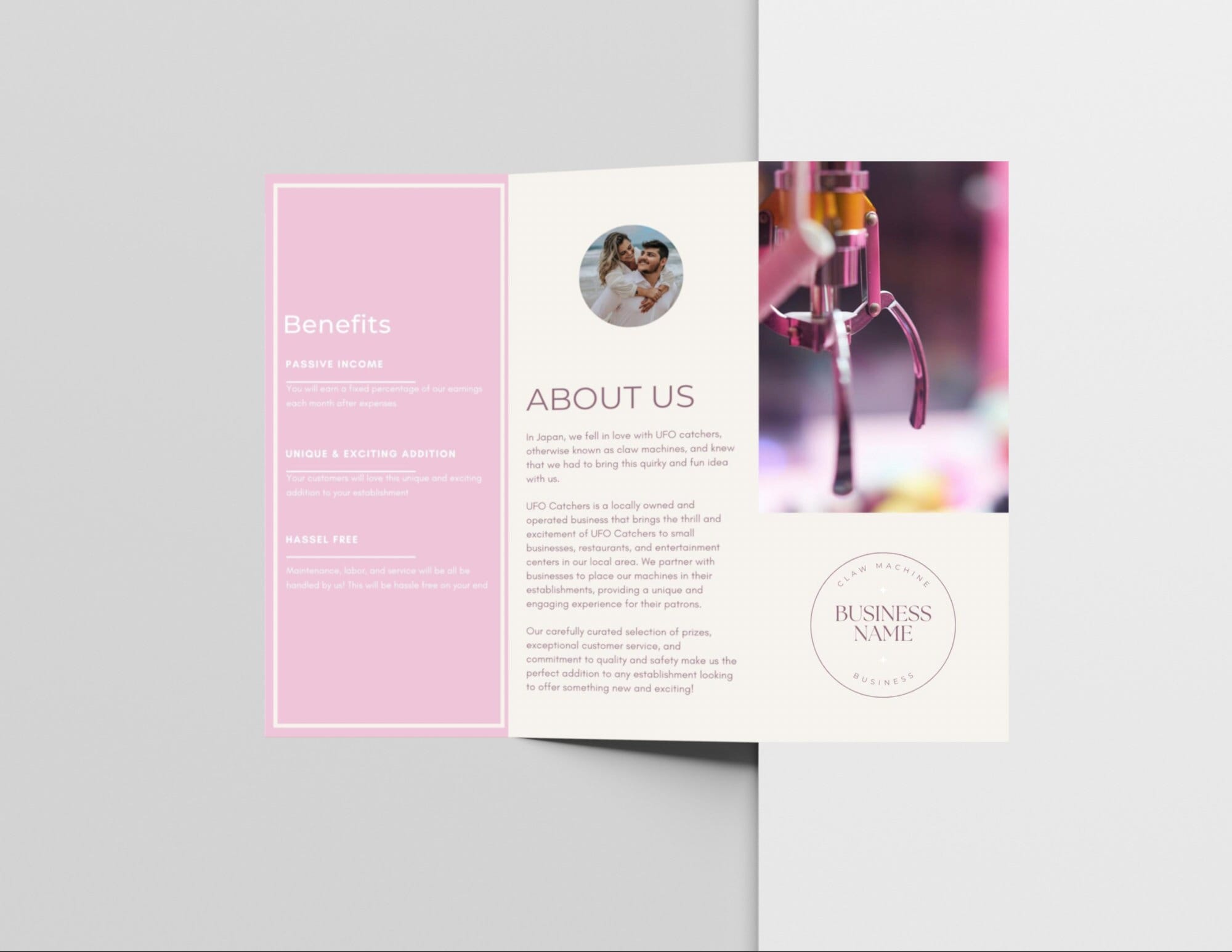 Claw Machine Business Brochure | Editable UFO Catchers Brochure | Small ...