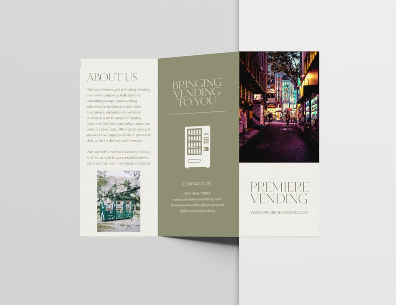 Editable Vending Machine Brochure Template: Small Business Marketing ...