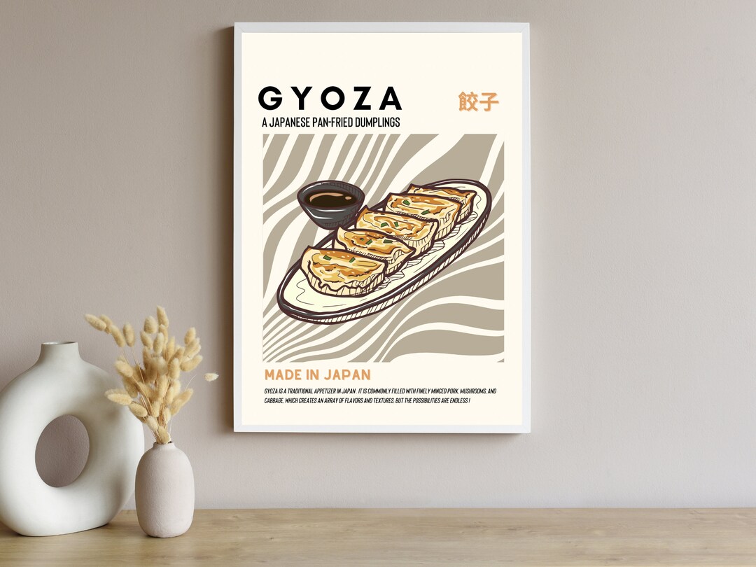 Gyoza Poster: Japanese Food Wall Art, Retro Restaurant Print (digital ...