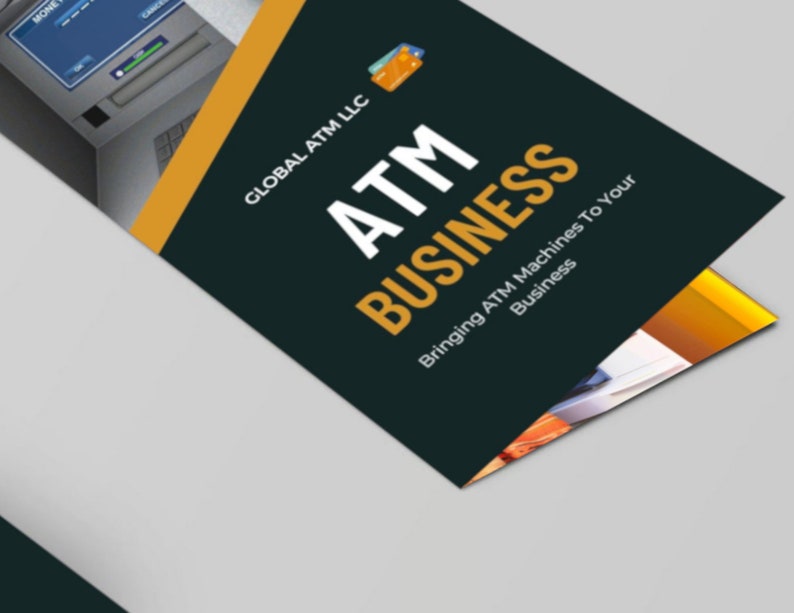 Editable ATM Business Brochure Template: Canva Marketing Pamphlet - Etsy