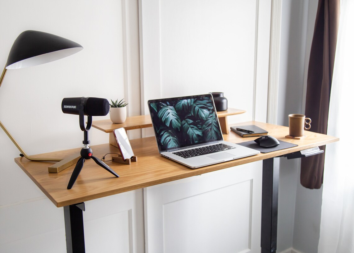 Solid Wood Standing Desk White Oak Handcrafted Adjustable - Etsy