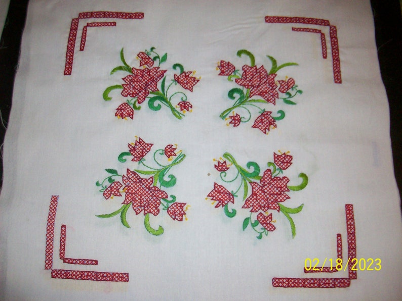 Hand Embroidered Quilting Squares With Multi-colored Flowers - Etsy