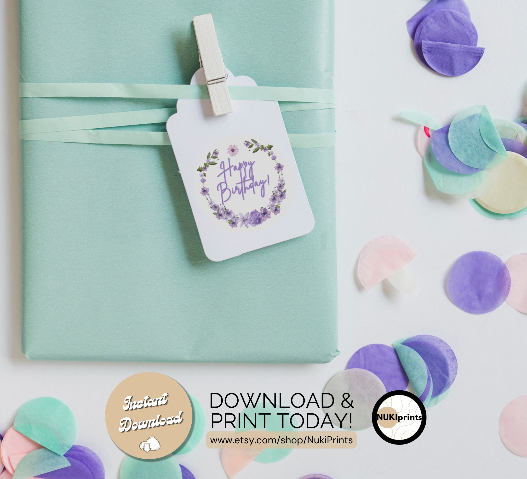 Happy Birthday Gift Tags, Printable Gift Tags, Birthday Gift Labels ...