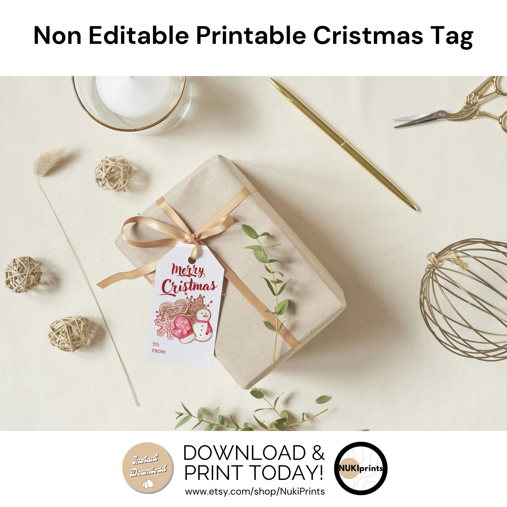 Christmas Gift Tags Printable, Instant Download Christmas Gift Tags ...