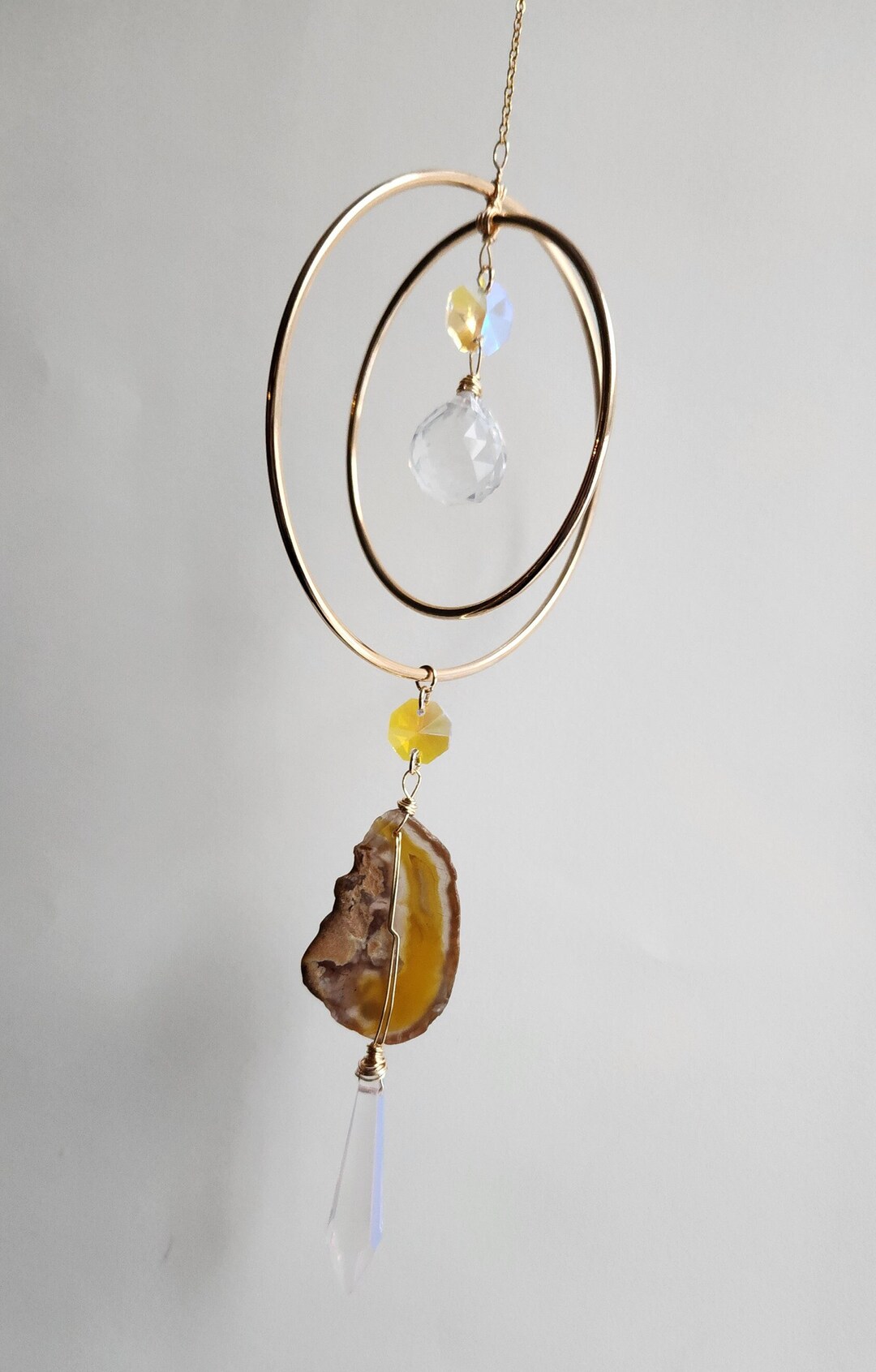 Amber Agate Suncatcher - Etsy