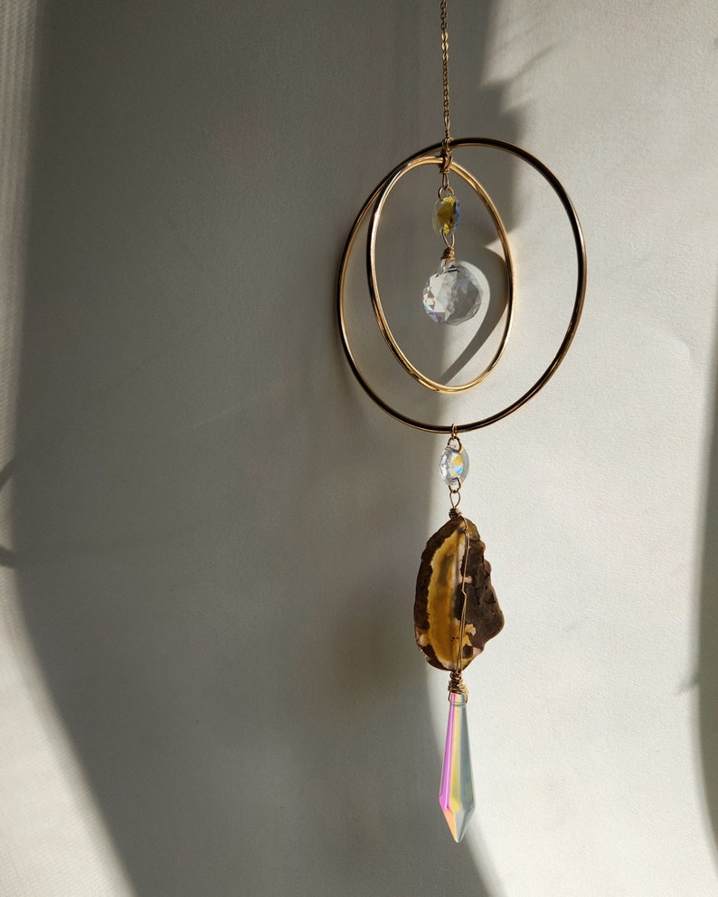 Amber Agate Suncatcher - Etsy