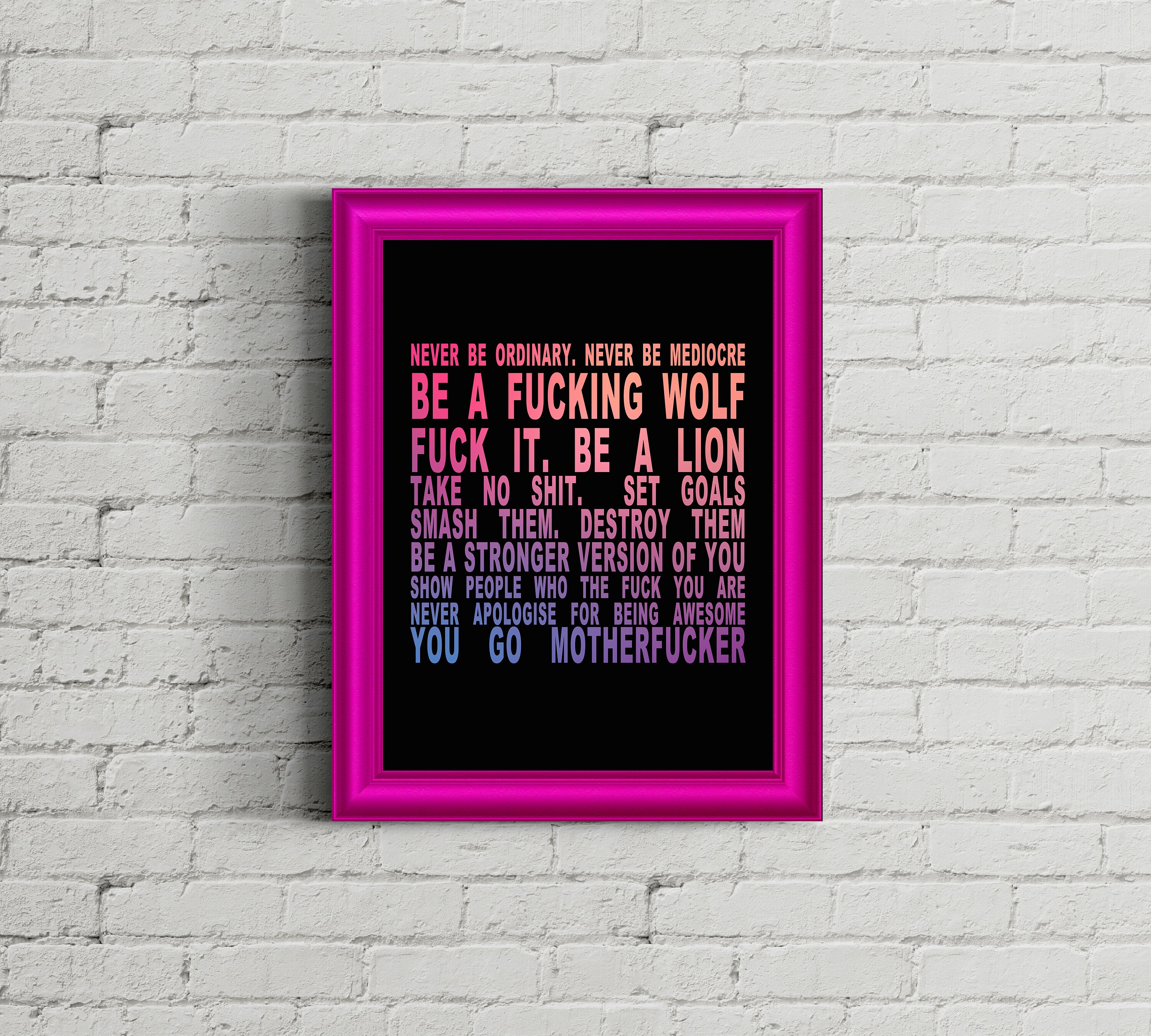 Motivational Quotes to Inspire Never Be Ordinary Wall Art Vertical ...