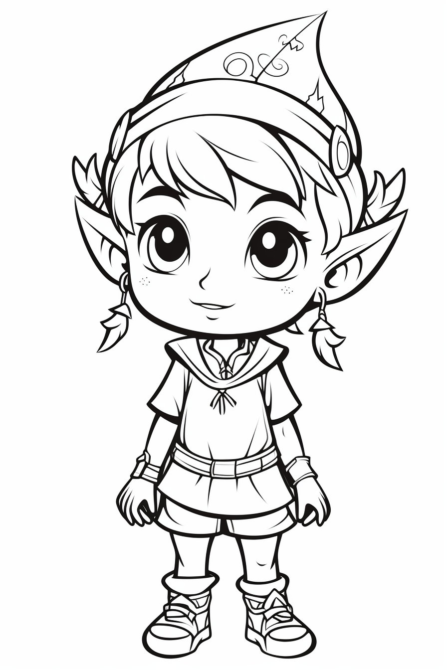 Elf Coloring Pages for Kids Instant Download Printable Coloring for Boy ...