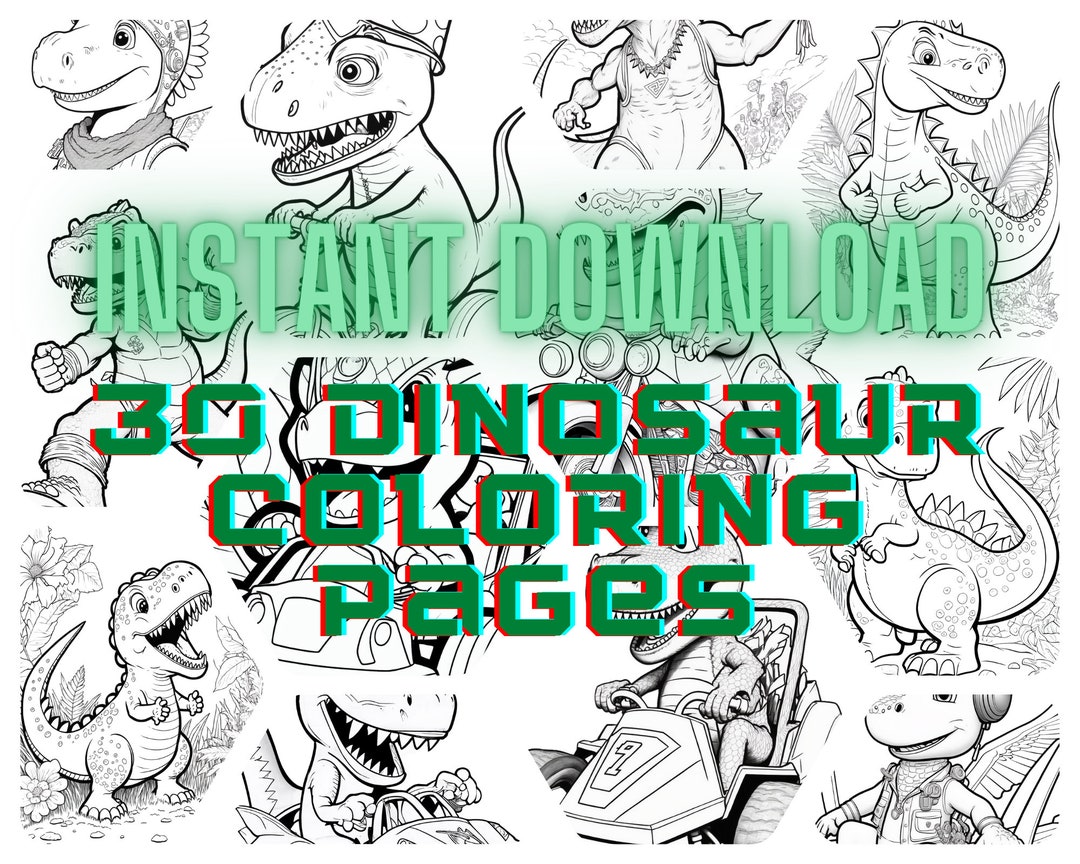 Dinosaur Coloring Pages for Kids 30 Printable Designs 8.5x11 - Etsy