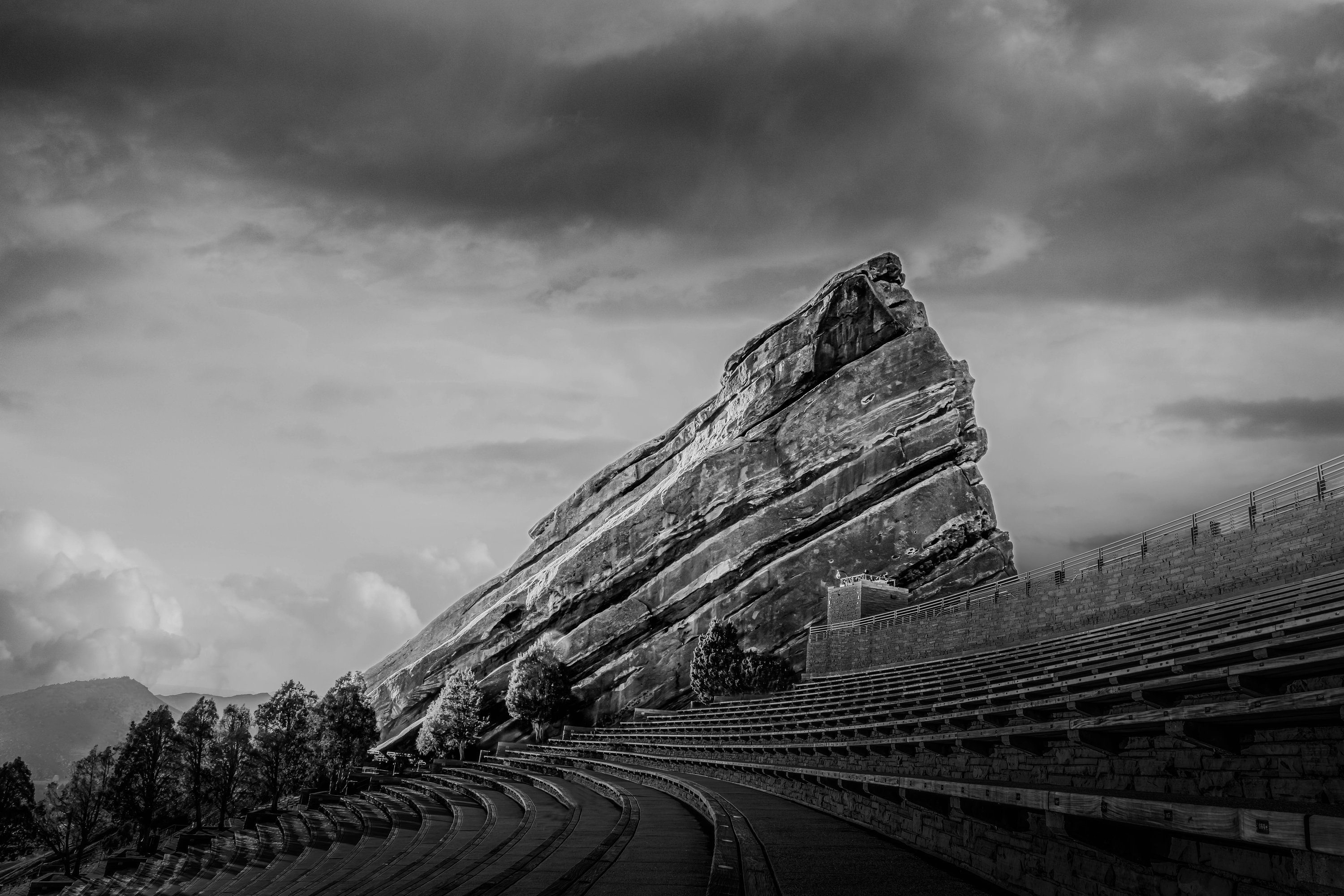 Red Rocks Amphitheater Denver Colorado B&W Canvas Print, Acrylic Print ...