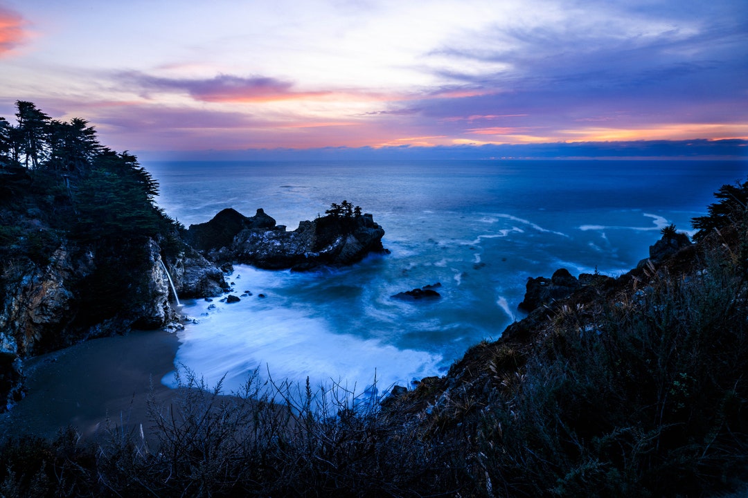 Mcway Falls Golden Hour Blue Hour Big Sur CA-1 Highway Canvas, Acrylic ...