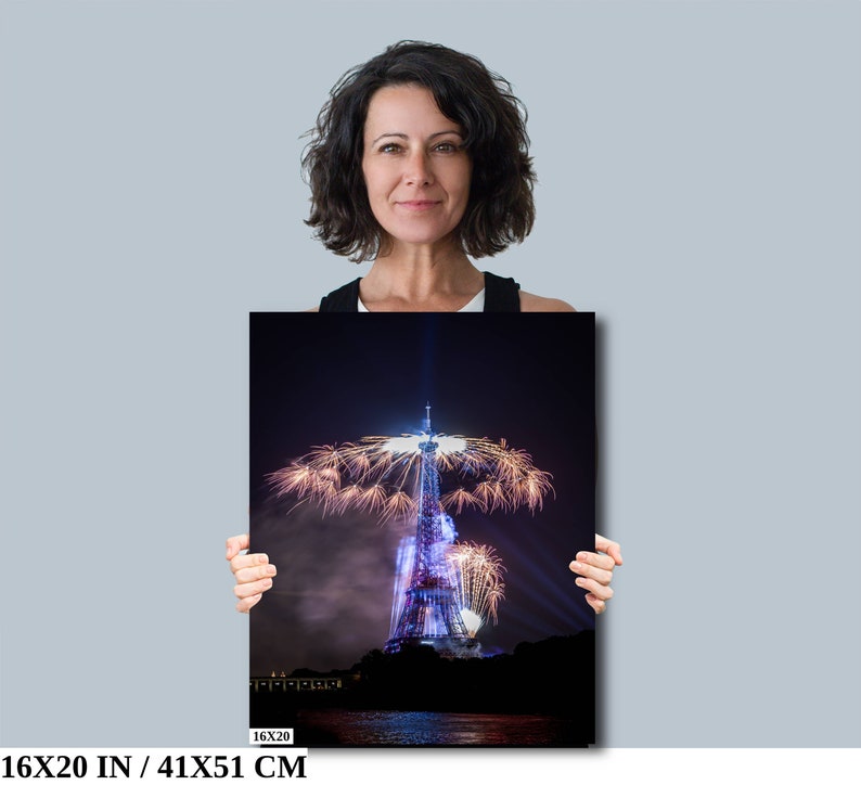 Eiffel Tower Paris France Fireworks Bastille Day Canvas, Acrylic ...