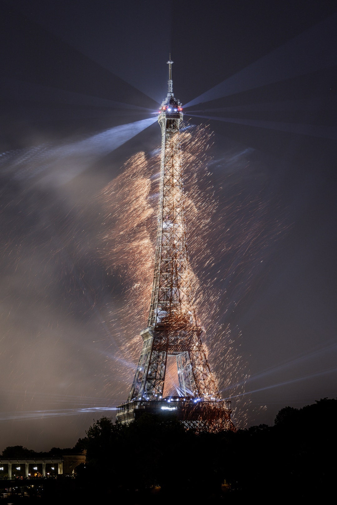 Eiffel Tower Paris France Full Bastille Day Fireworks Canvas, Acrylic ...