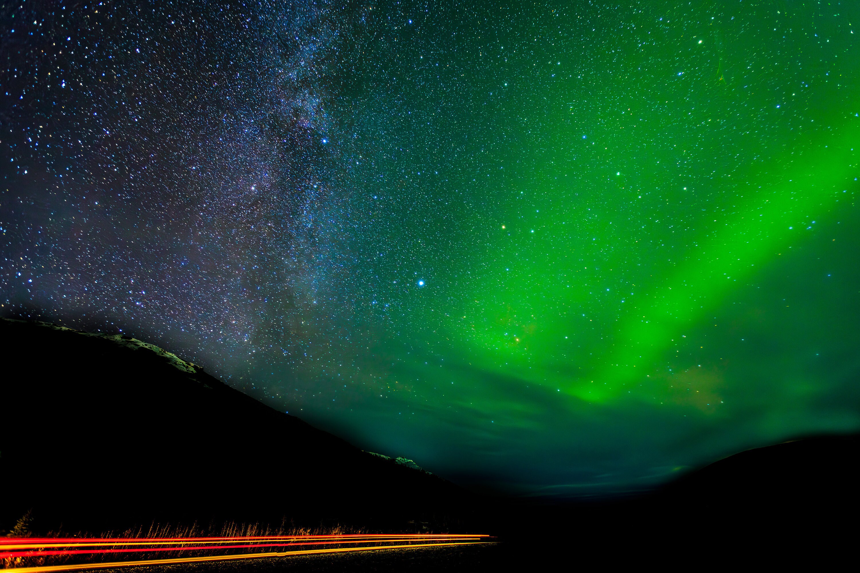 Alaska Northern Lights Milky Way, Canvas Print, Acrylic Print, Aluminum ...