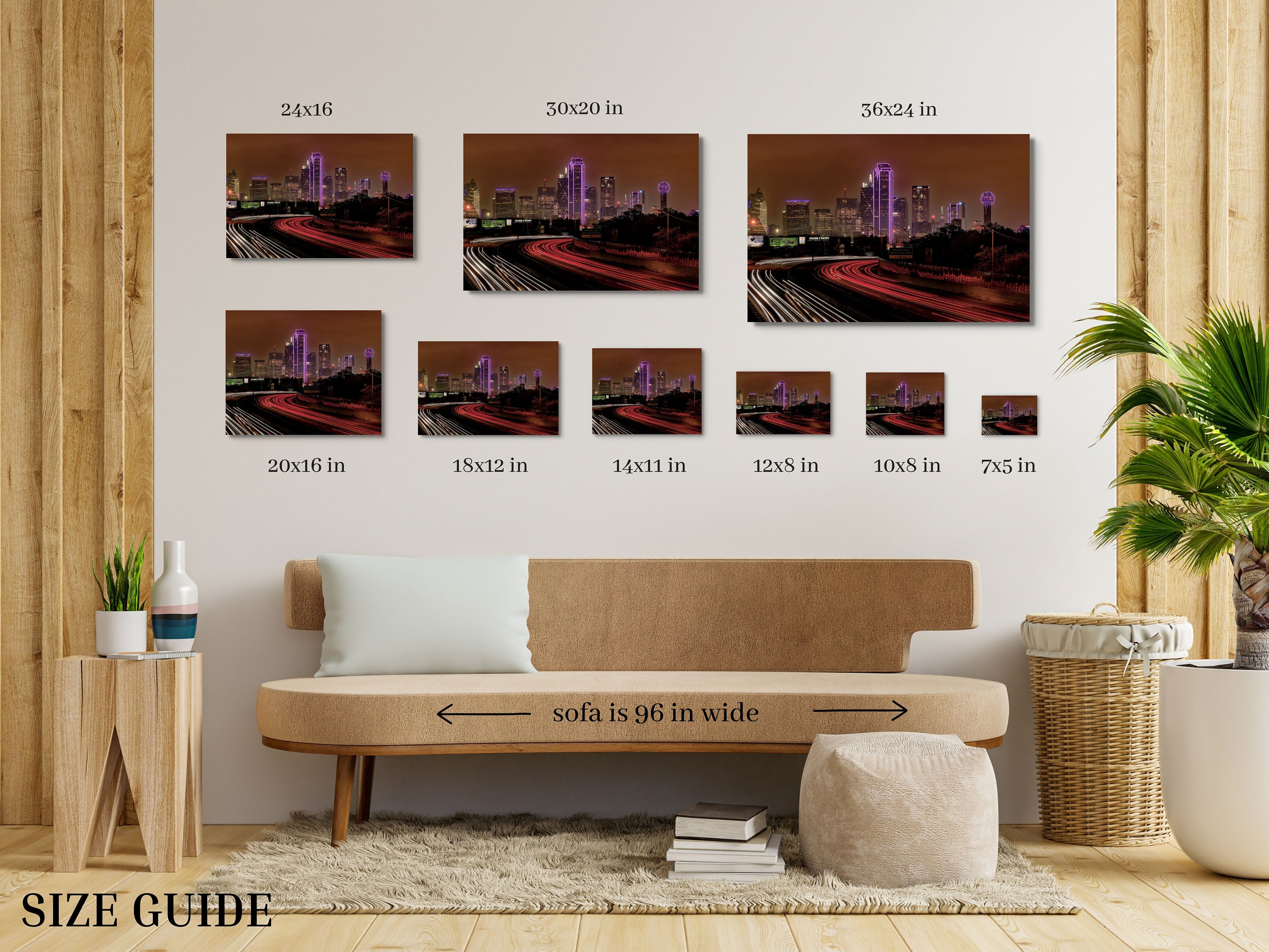 Dallas Texas Downtown Skyline Reunion Tower Canvas, Acrylic, Aluminum ...
