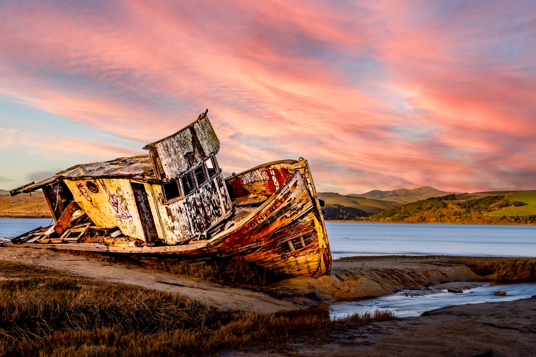 Point Reyes Shipwreck Golden Hour Canvas Print, Acrylic Print, Aluminum ...