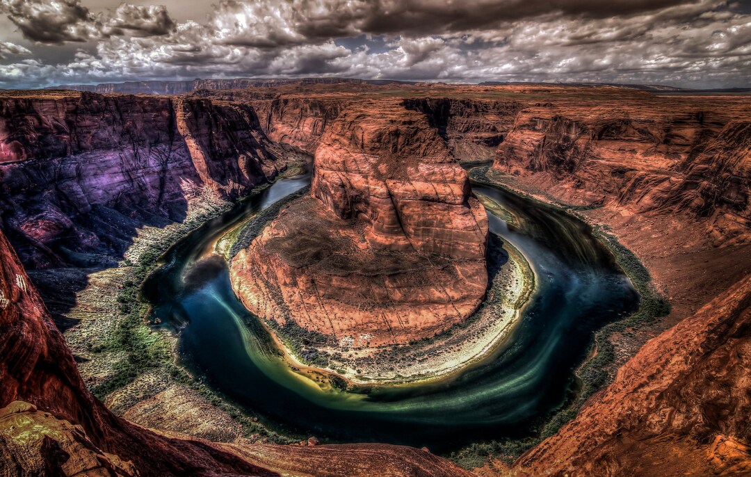 Horse Shoe Bend Page Arizona HDR Canvas Print, Acrylic Print, Aluminum ...