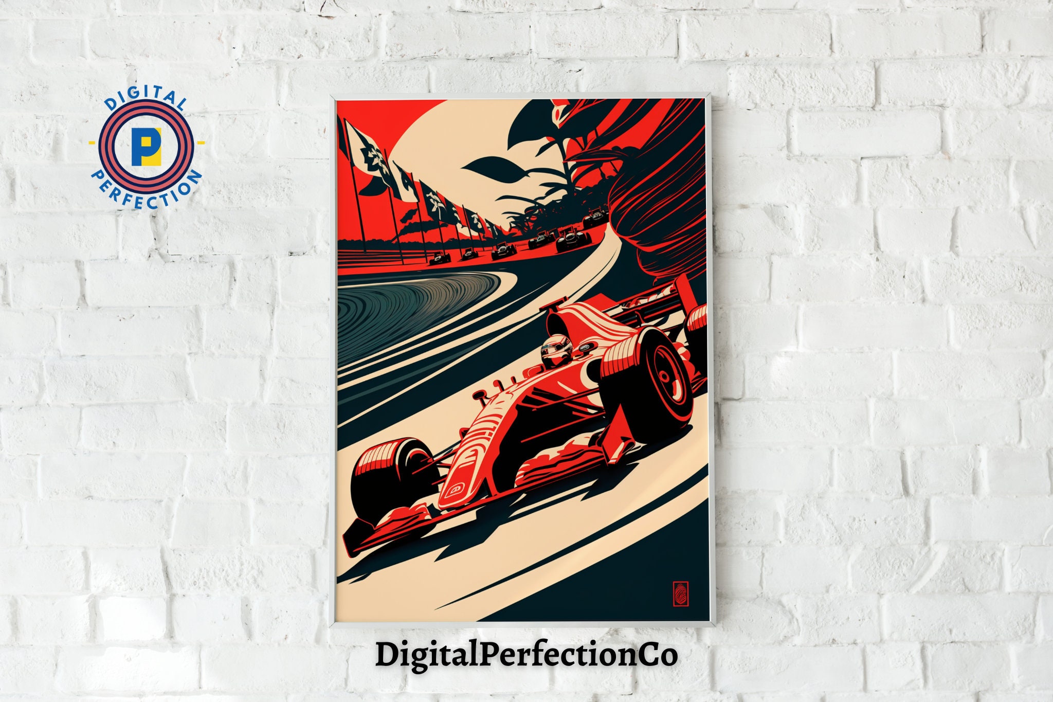 Vintage Japanese Formula 1 Racing Art Japanese Art Print Printable Wall Art Ukiyo-e Racing ...