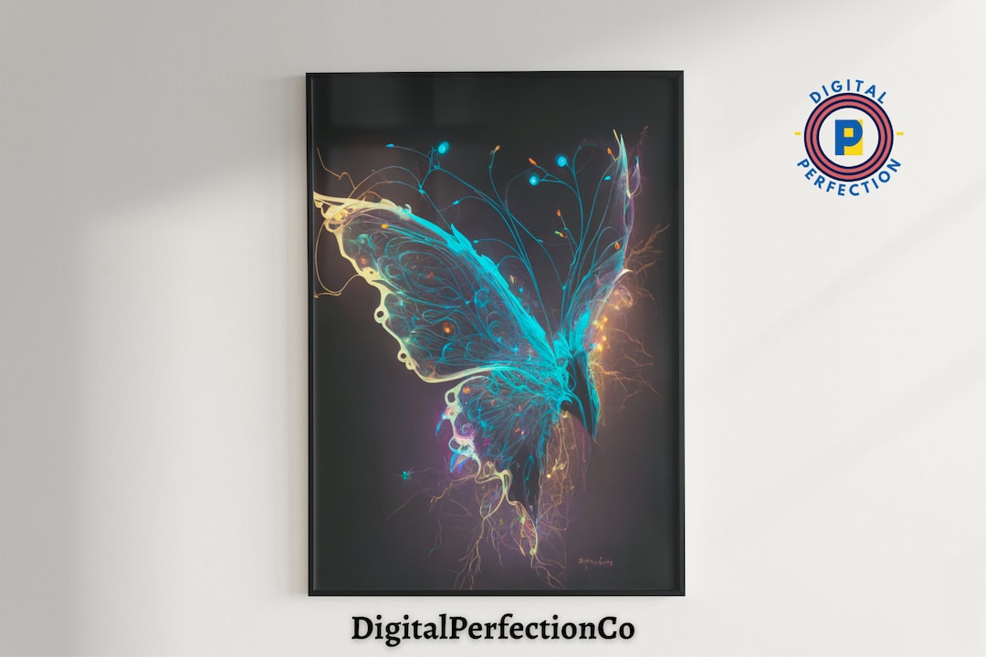 Fiber Optic Butterfly Magical Art Print Fiber Optic Art Print Printable ...