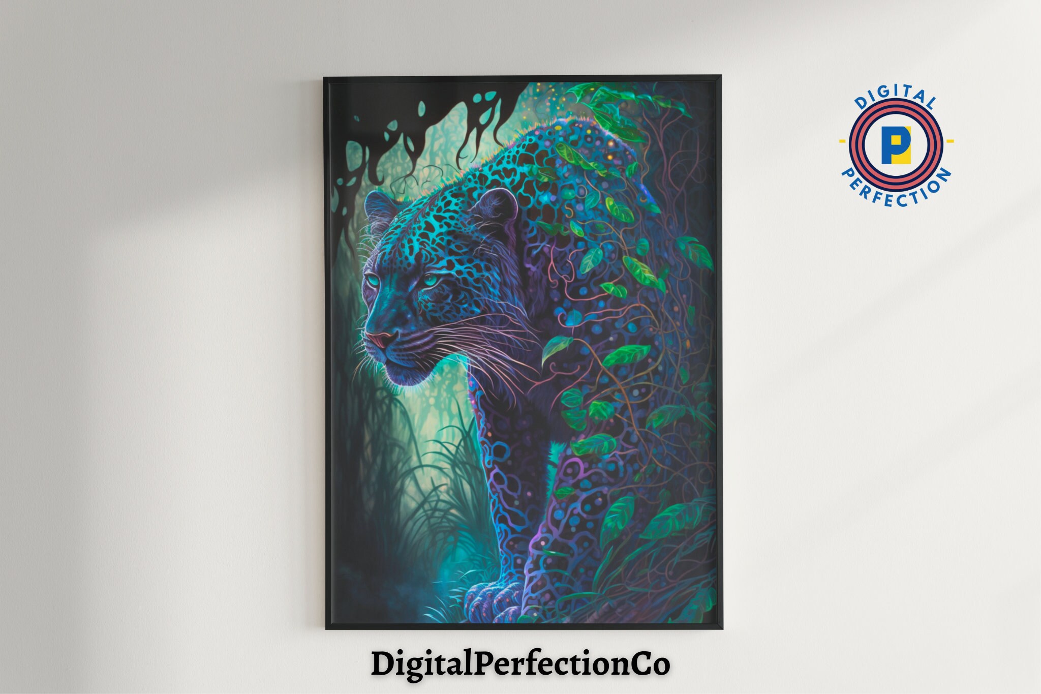 Fiber Optic Jaguar Magical Art Print Fiber Optic Art Print Printable ...