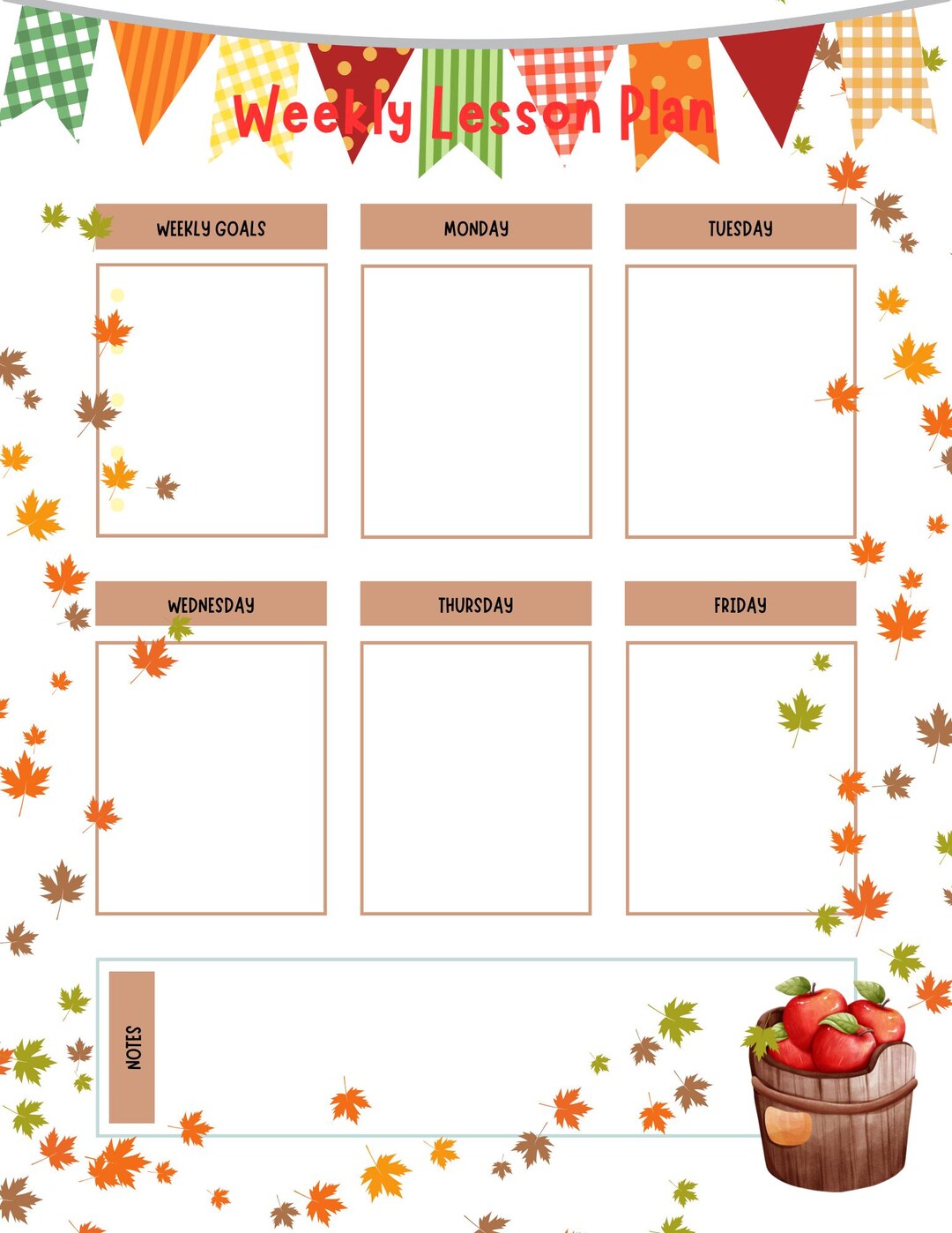 Seasonally Themed Weekly Lesson Planners - Etsy