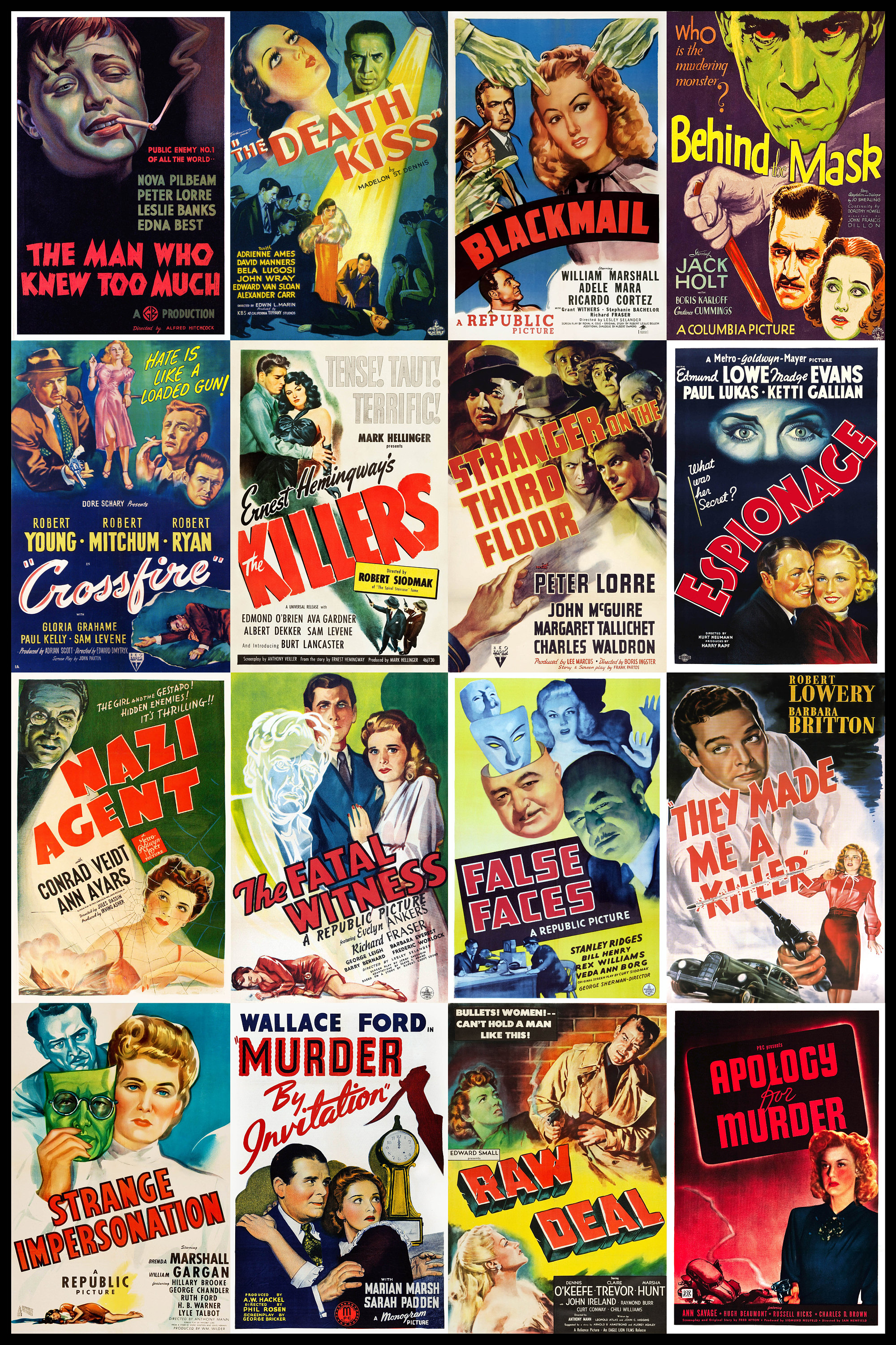 Vintage Crime Thriller Movie Poster | Retro Movie Wall Art, Dramatic ...