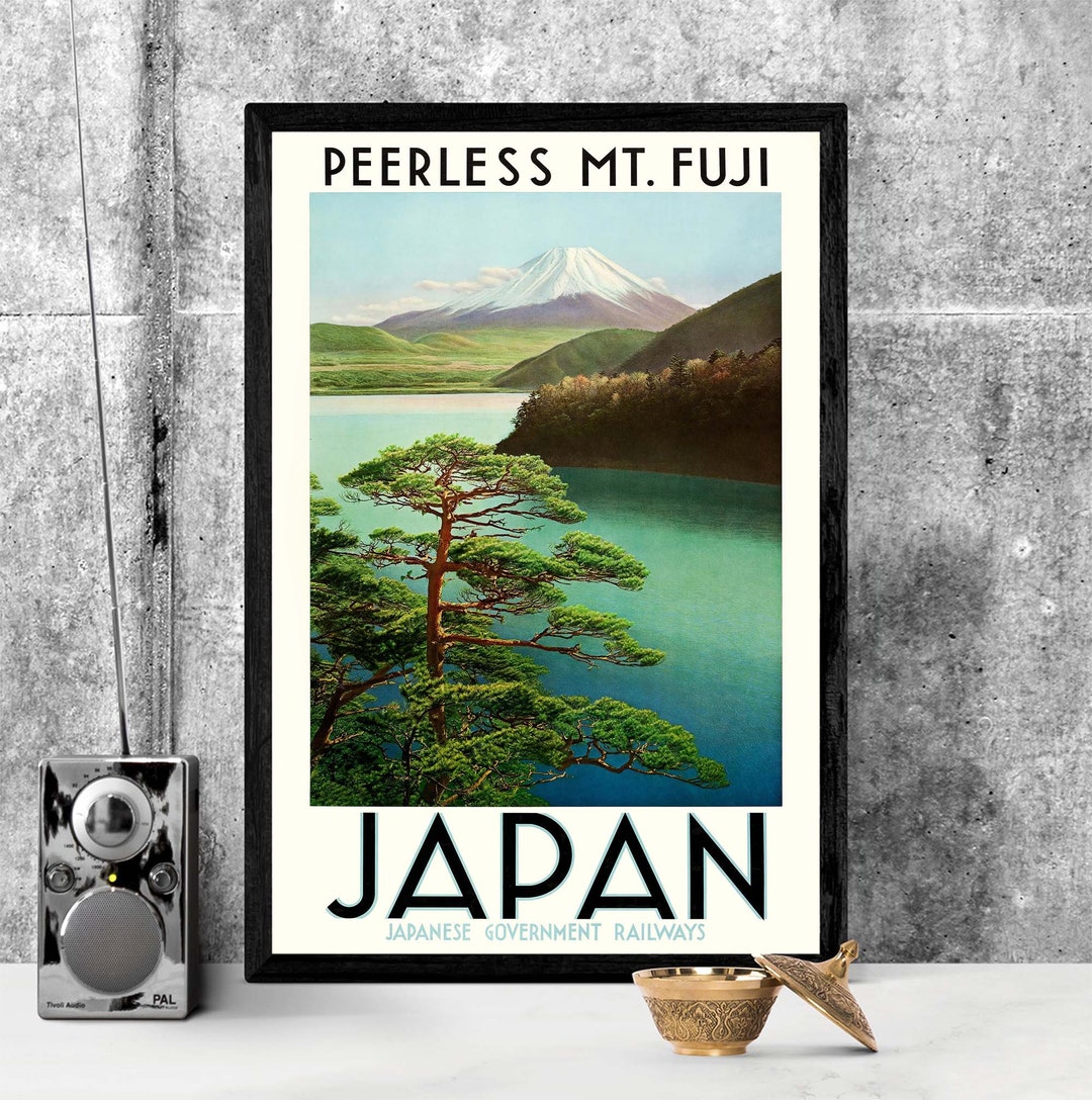 Japan Mt Fuji Vintage Travel Poster | Japan Landscapes, Japanese Prints, Discover Japan, Mt Fuji ...