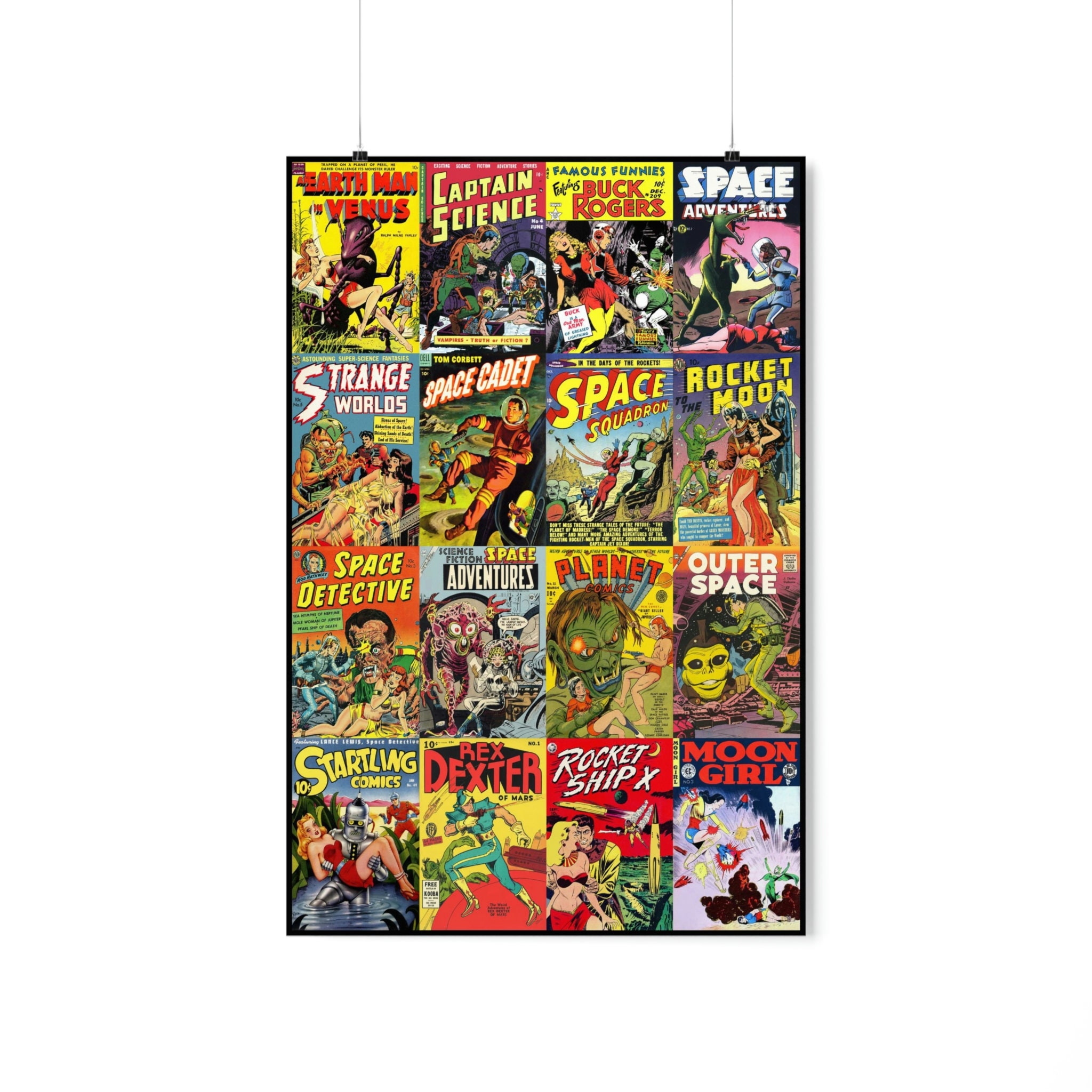 Vintage Sci-fi Comic Book Poster Comic Book Covers, Comics Fan Gift ...
