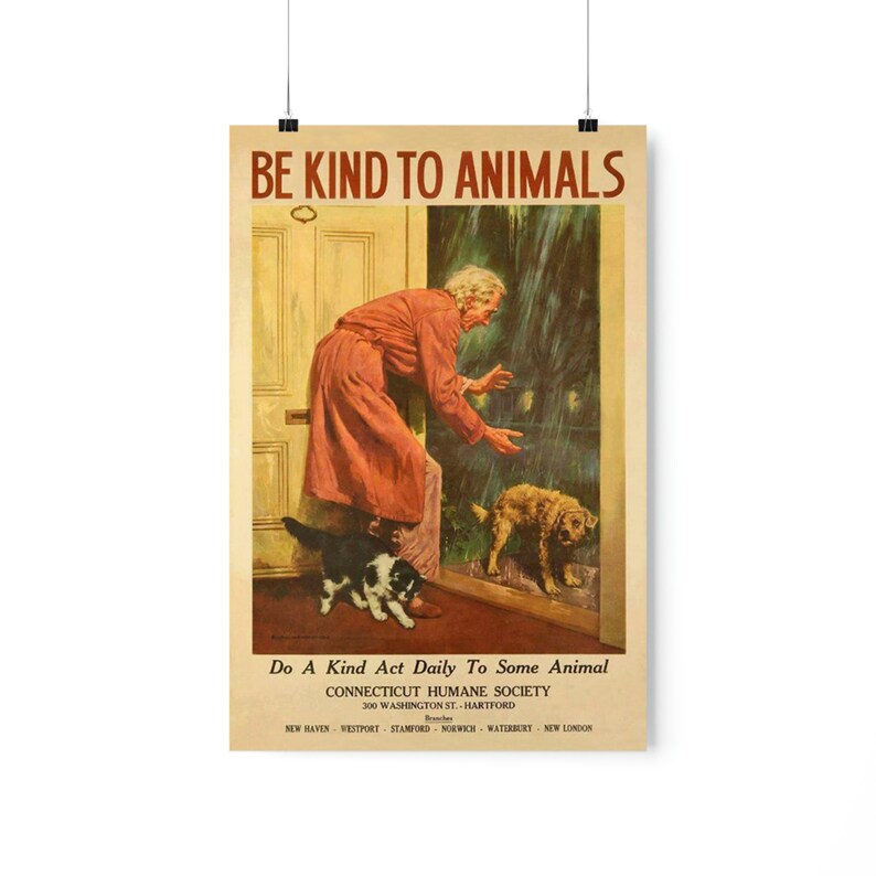 Be Kind to Animals Poster Animal Lover Wall Art Pet Love - Etsy