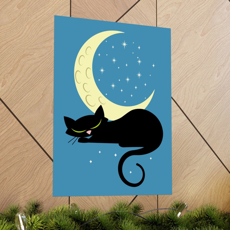 Sleepy Cat Art Print | Atomic Kitten, Mid-century Modern Print ...
