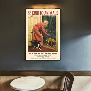 Be Kind to Animals Poster | Animal Lover Wall Art, Pet Love Decor ...