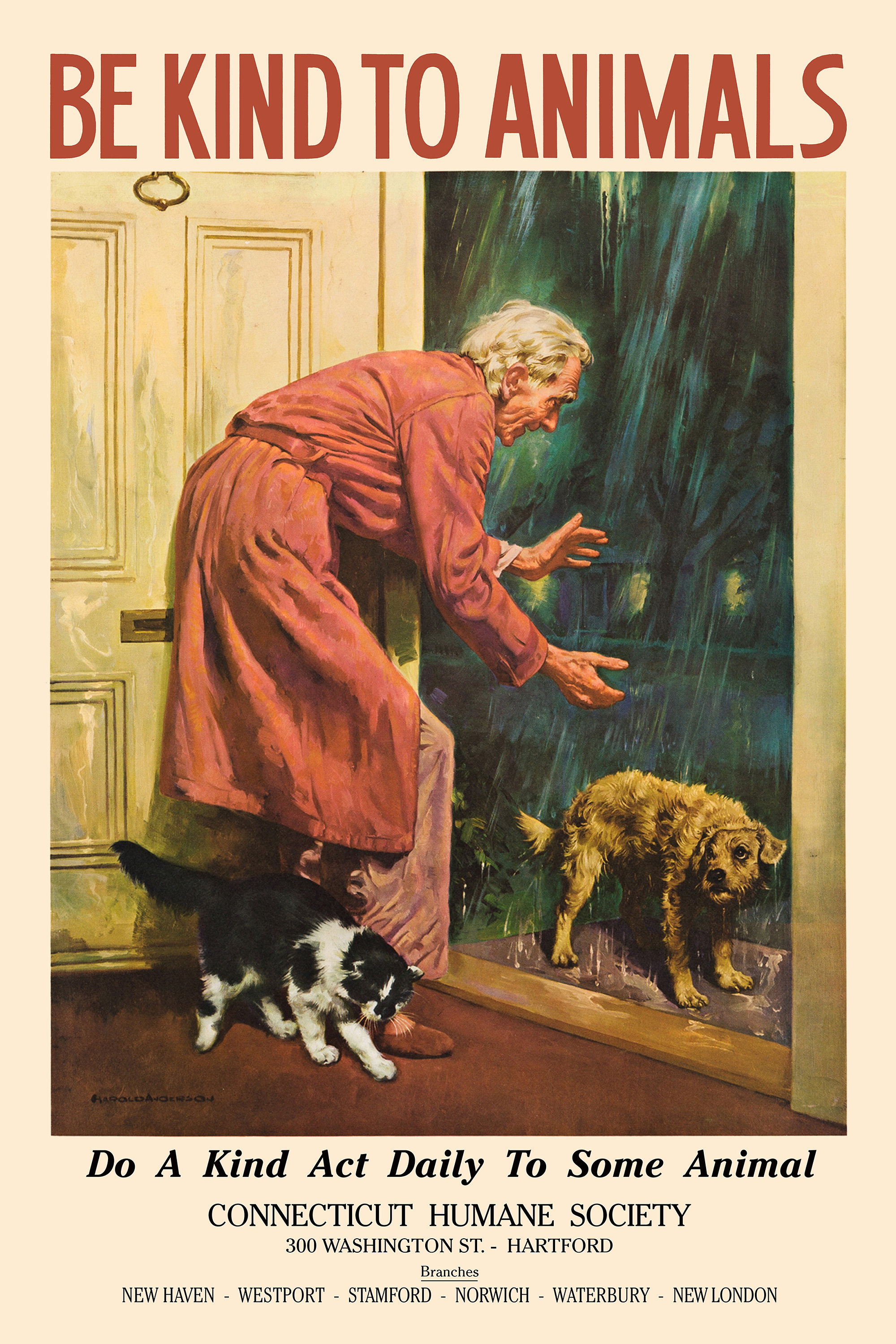 Be Kind to Animals Poster Animal Lover Wall Art, Pet Love Decor, Humane ...