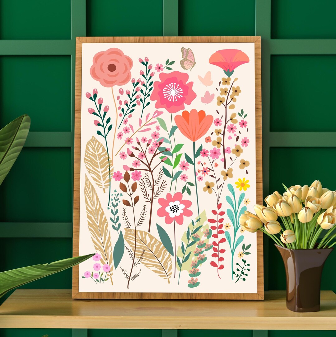 Colorful Country Wildflowers Art Print | Cottagecore, Botanical Floral ...