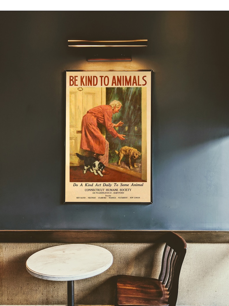 Be Kind to Animals Poster Animal Lover Wall Art Pet Love - Etsy