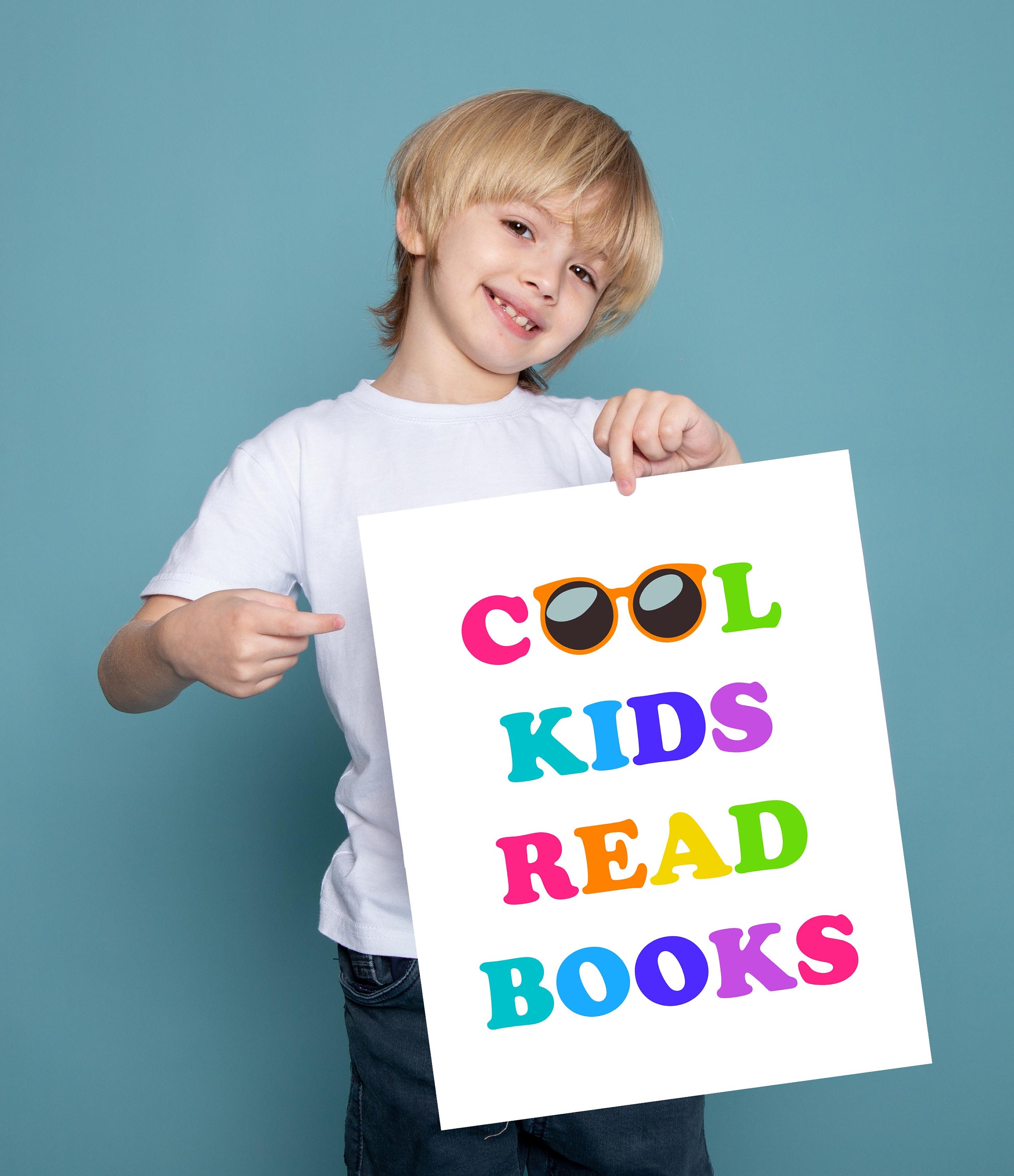 Cool Kids Read Books Poster | Kids Wall Decor, Homeschool Poster ...