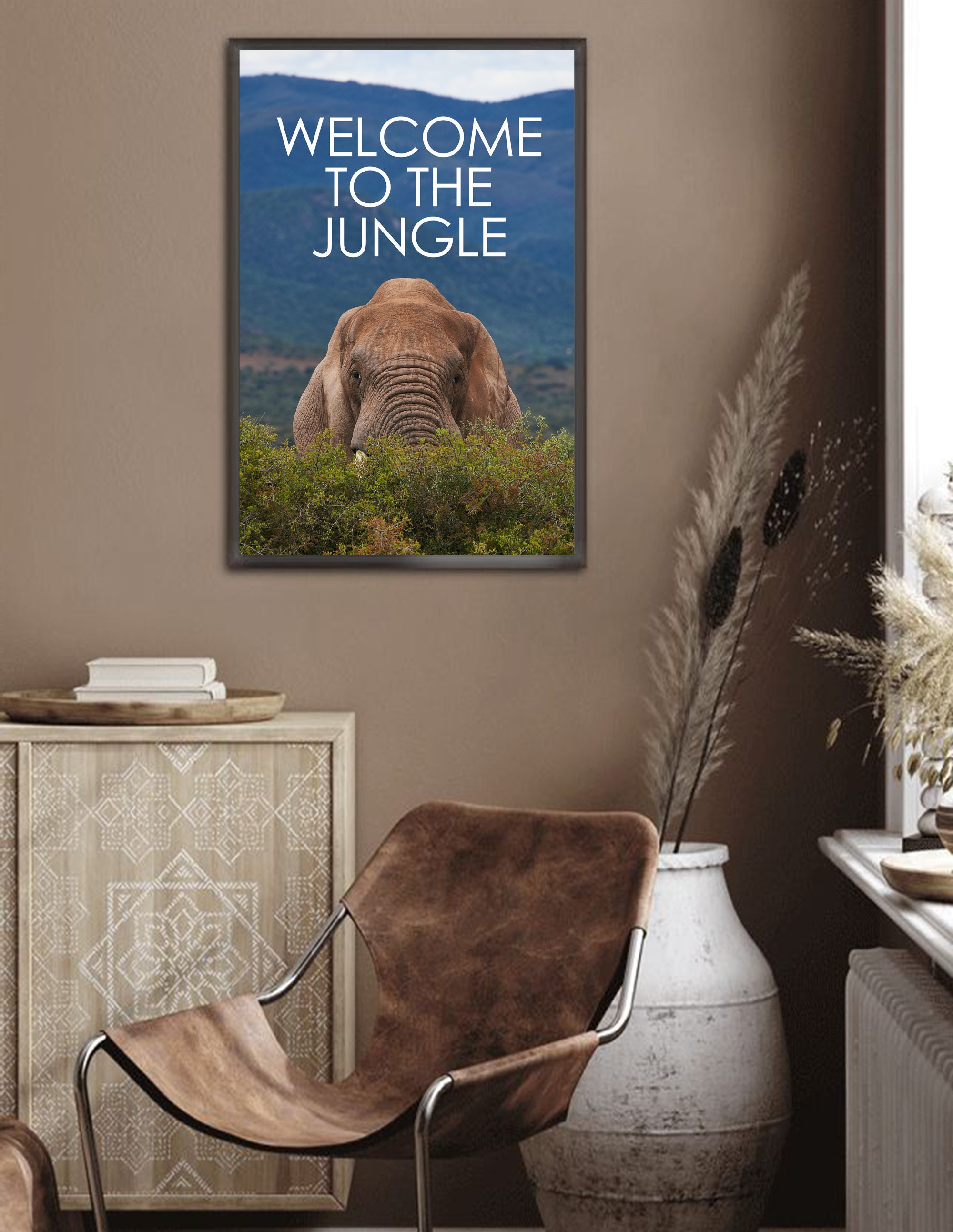 Welcome to the Jungle Elephant Poster Animal Lover Wall Art - Etsy