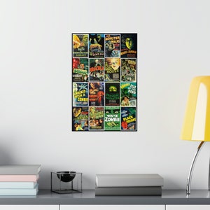 Vintage Horror Movies Poster | Retro Scary Movie Wall Art, Spooky ...