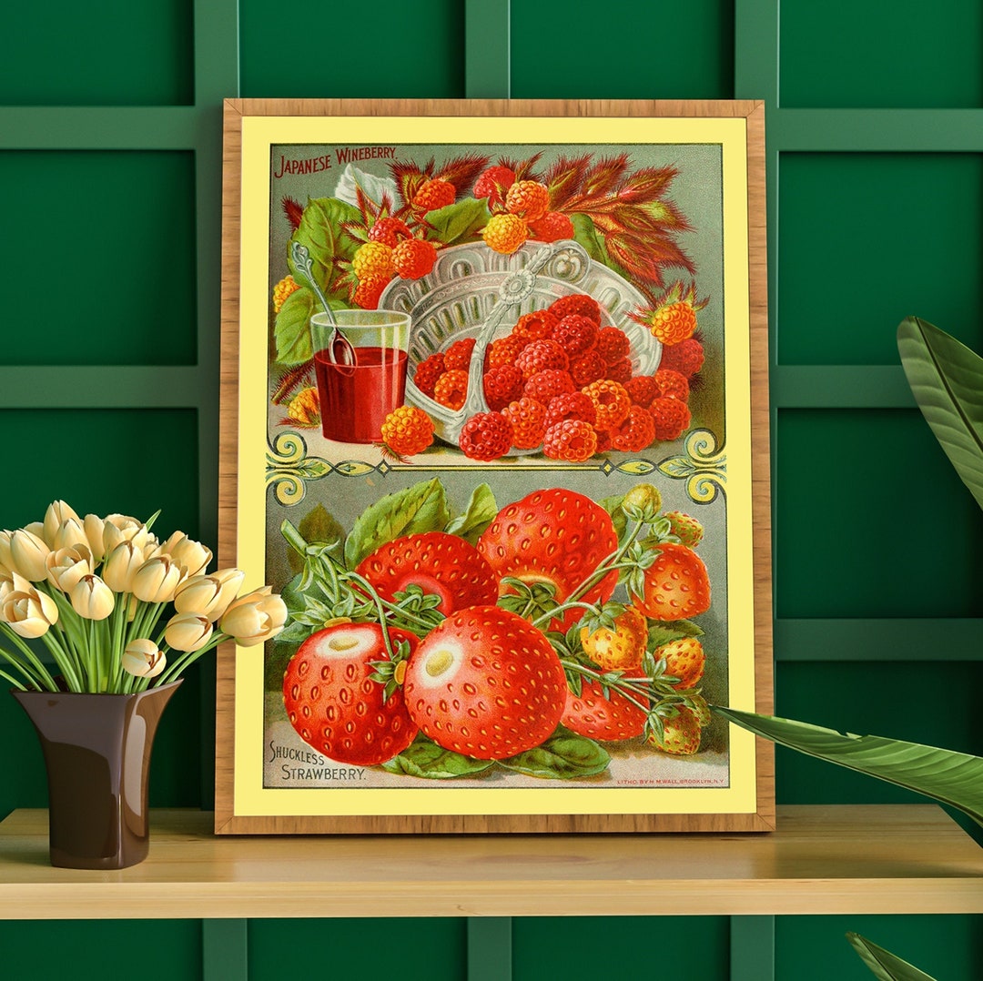 Red Beautiful Berries Poster | Nature Art, Vintage Illustration, Food ...