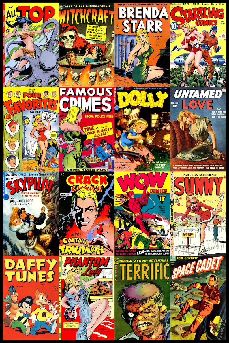 Vintage Comic Book Cover Poster Comic Book Covers Comics - Etsy