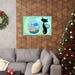 Cat With Fish | Atomic Cat Art, Mid-century Modern Print, Colorful Fish ...