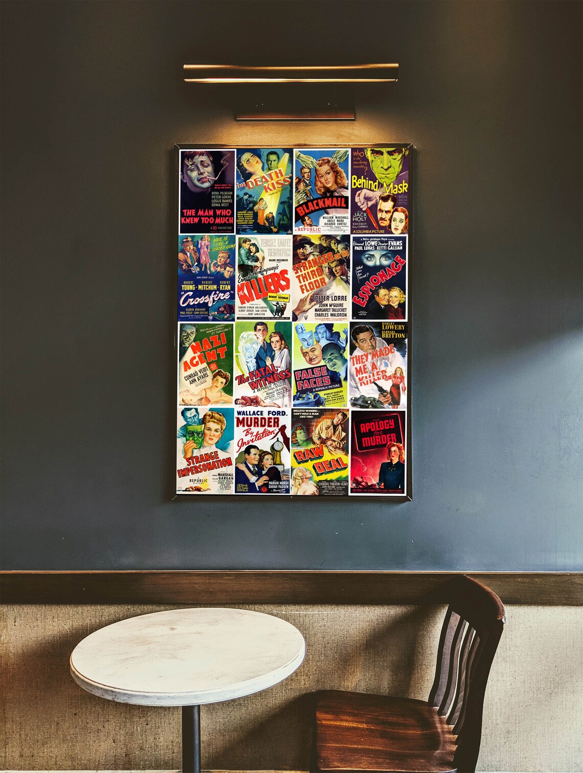 Vintage Crime Thriller Movie Poster | Retro Movie Wall Art, Dramatic ...