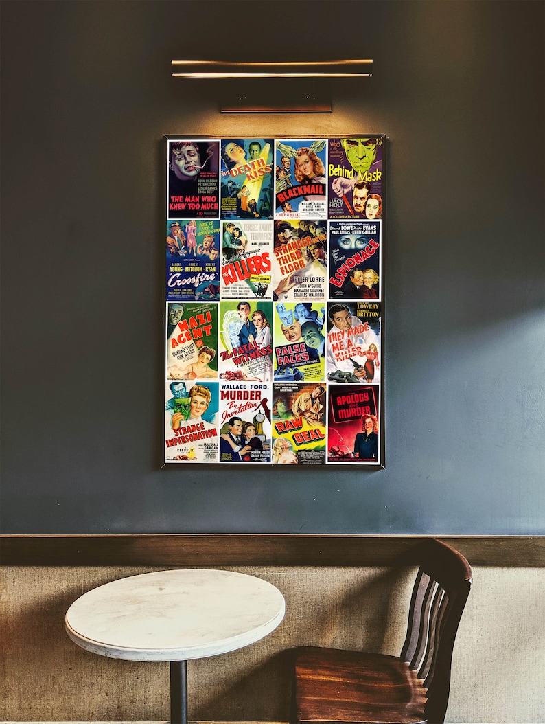 Vintage Crime Thriller Movie Poster | Retro Movie Wall Art, Dramatic ...