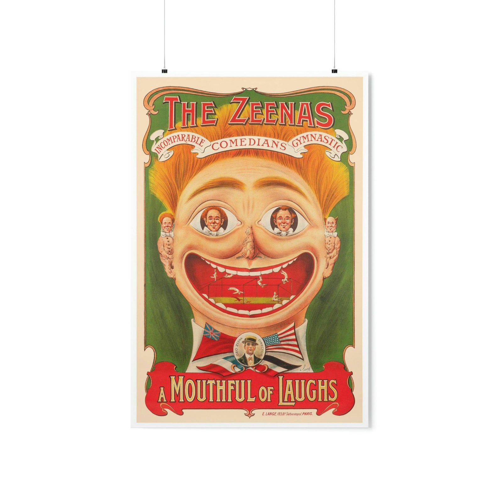 Vintage Acrobats Poster | 1900's Advertising Wall Art, Antique Circus ...