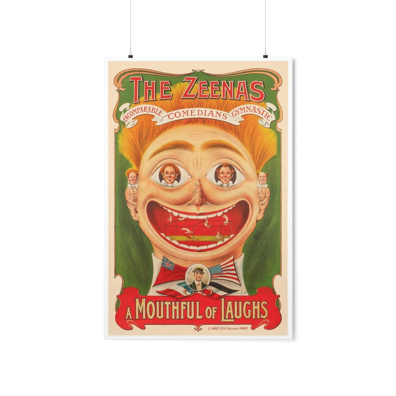 Vintage Acrobats Poster | 1900's Advertising Wall Art, Antique Circus ...