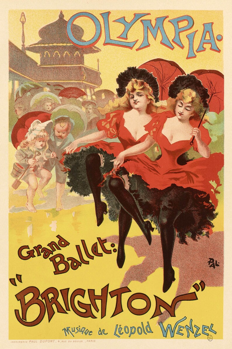French Can-can Dancers 1800's Poster Vintage Fine Art Print ...