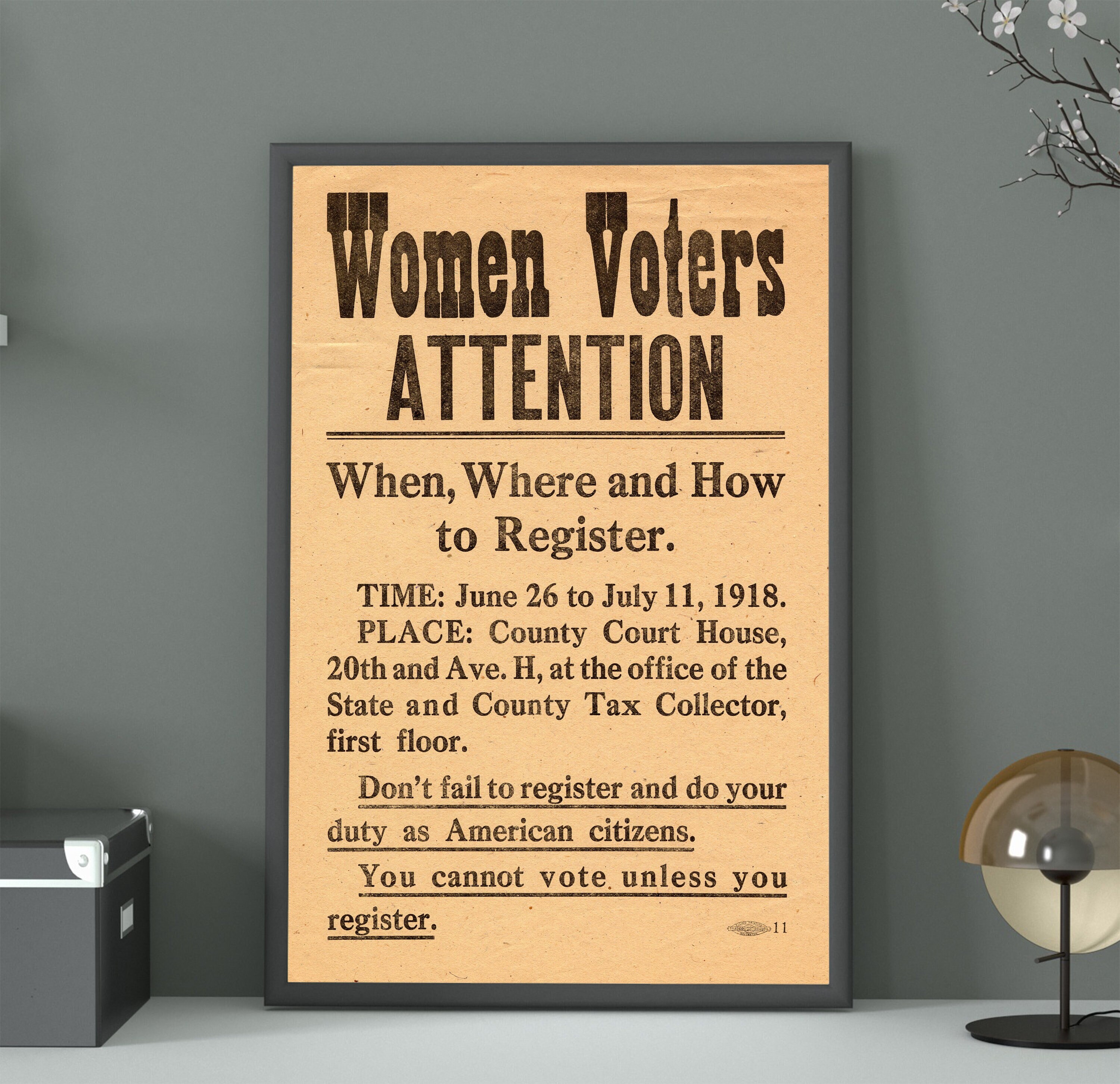 Women Voters Poster | Vintage Poster Wall Art, Women's Rights, Equal ...