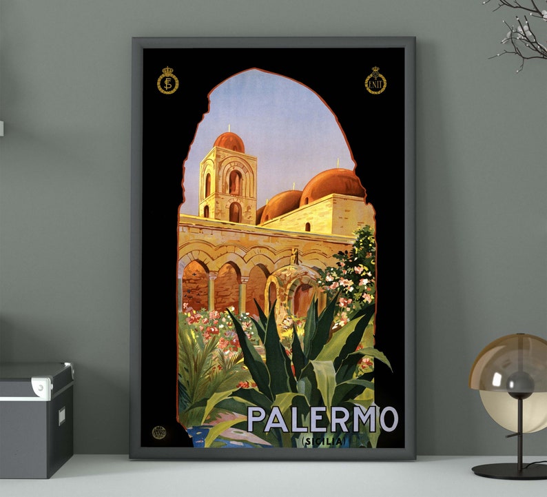 Palermo Vintage Italian Travel Poster | Palermo Sicily Italy, Palermo ...