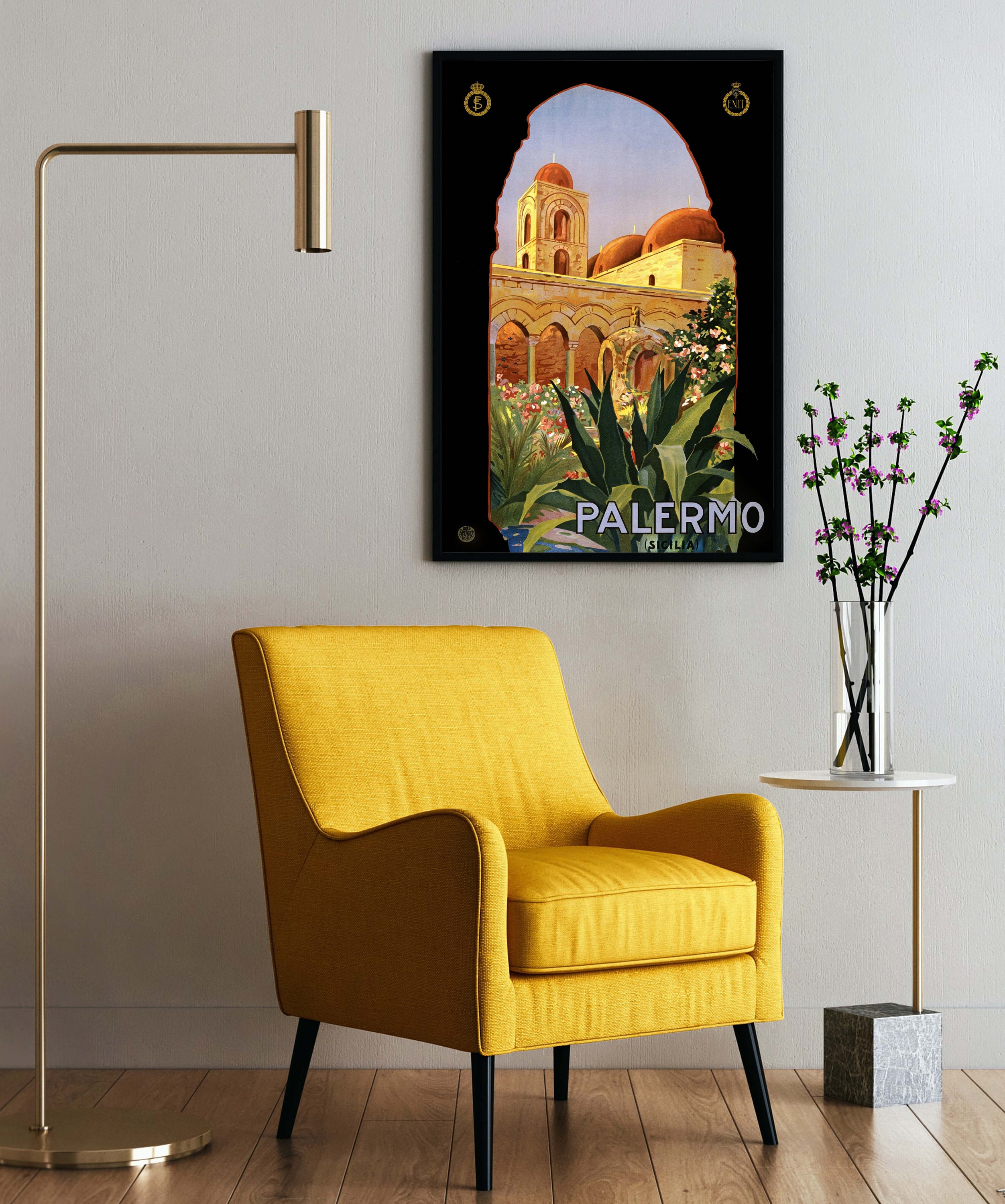 Palermo Vintage Italian Travel Poster | Palermo Sicily Italy, Palermo ...