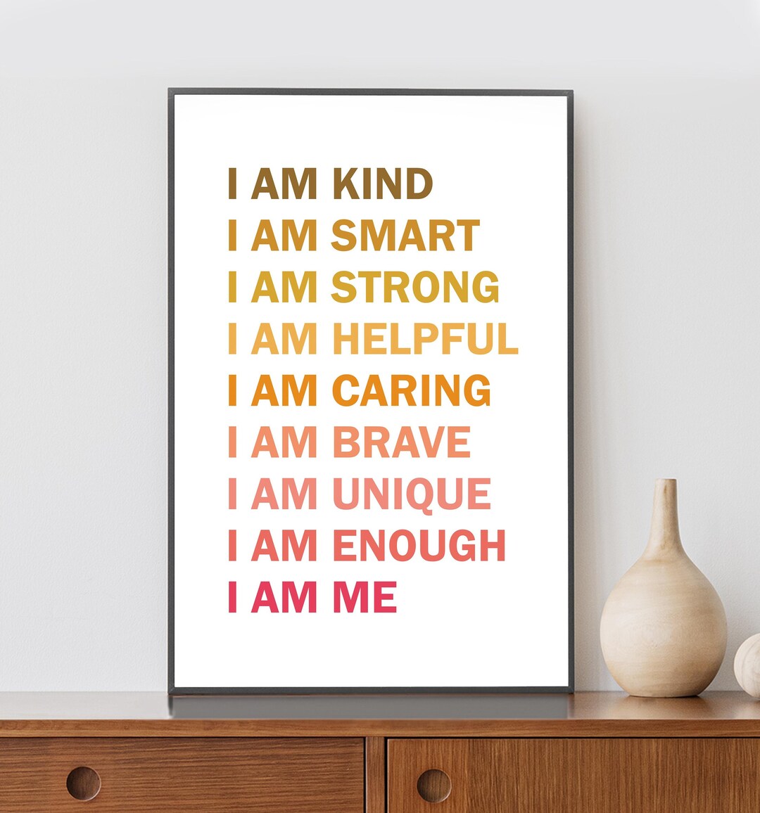 Positive Inspiration Poster Print | I Am Affirmations, Classroom Art ...